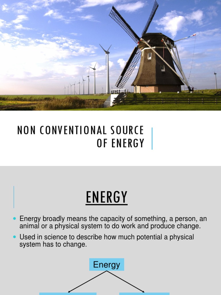 Overview of Non-Conventional Energy Sources | PDF | Energy Development ...