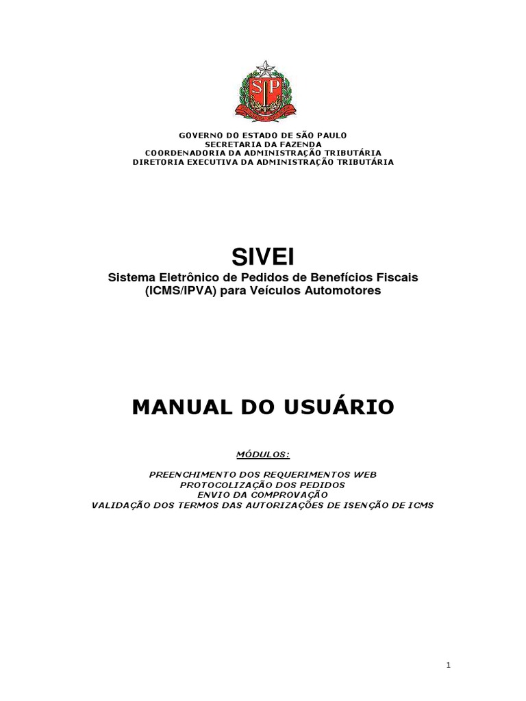 SIVEI - Manual Do Usuário | PDF | Autenticação | Informática