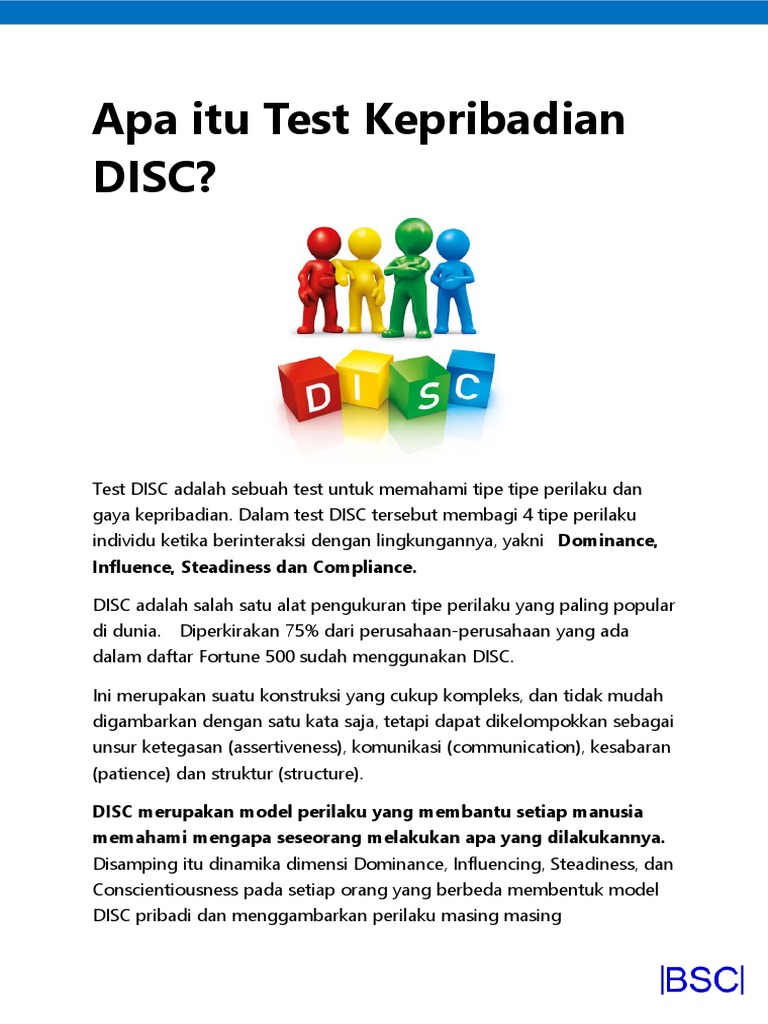 Apa Itu Test Kepribadian DISC | PDF