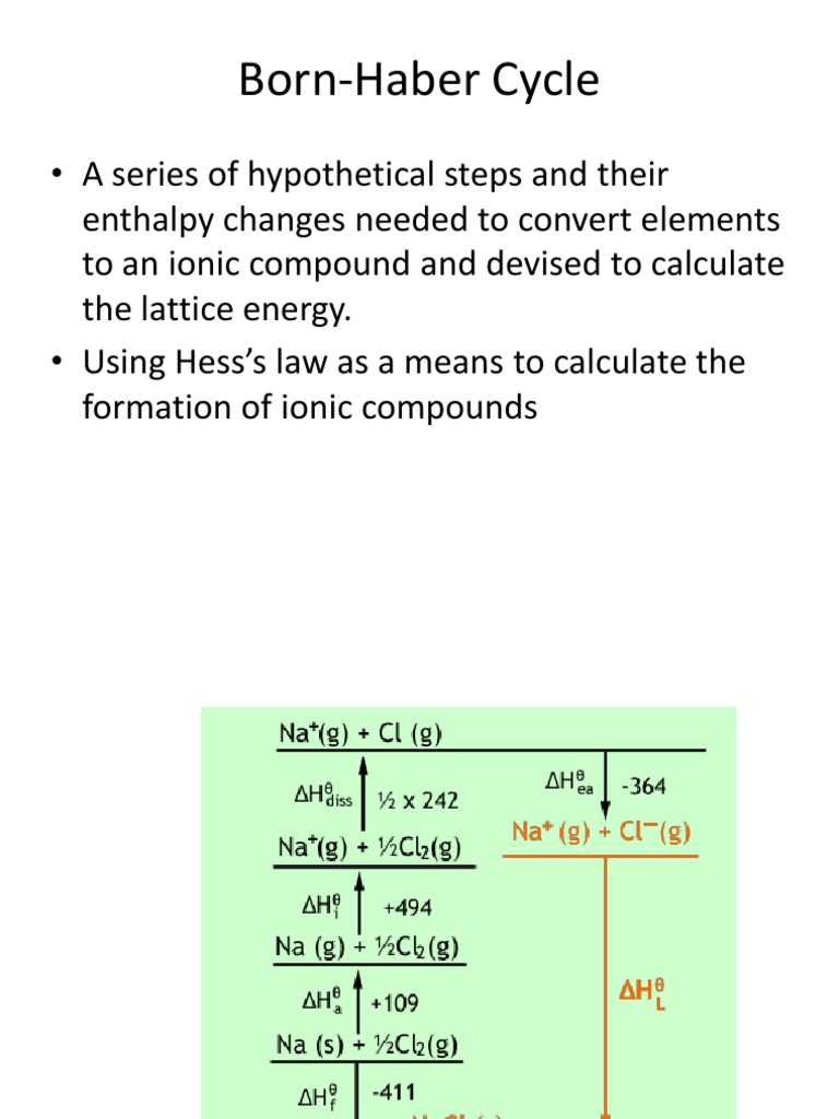 Calculating Lattice Energy Using the Born-Haber Cycle | PDF | Ionic ...