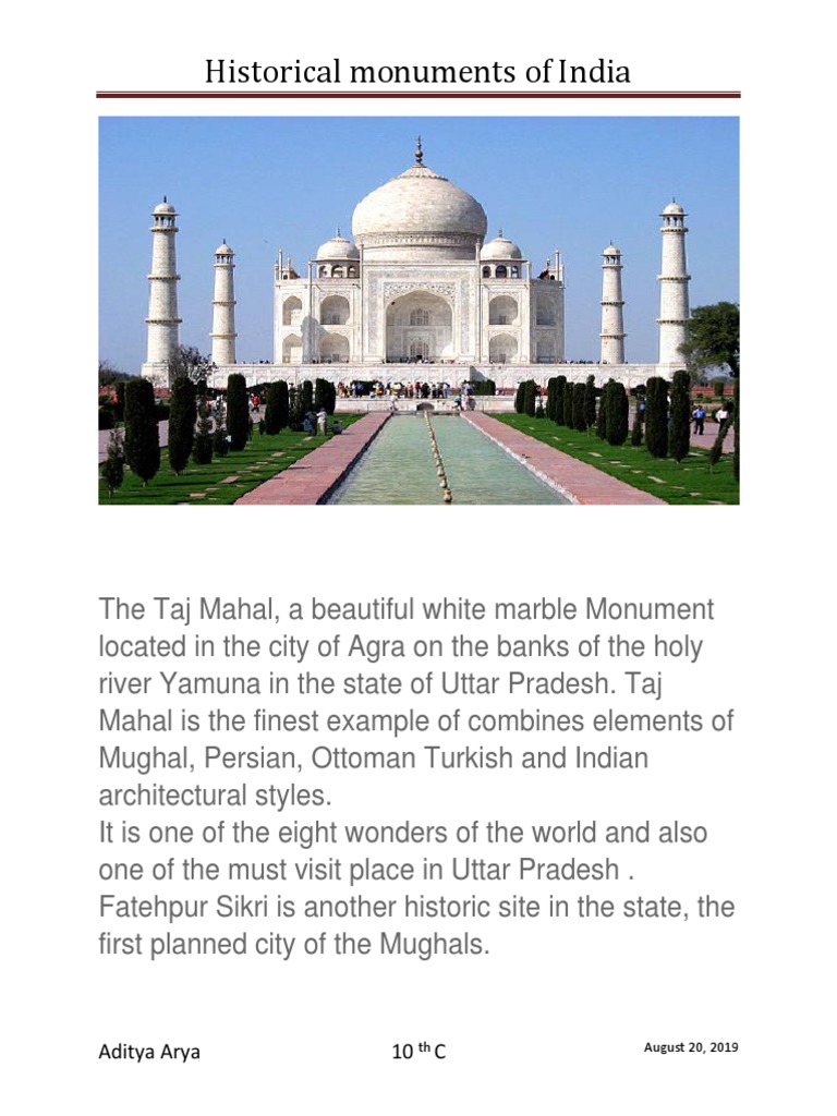 Indian Monuments for Students | PDF