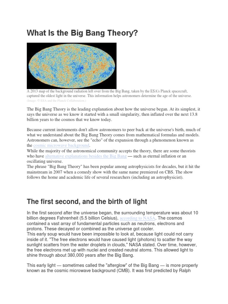 What Is The Big Bang Theory | PDF | Cosmic Microwave Background ...