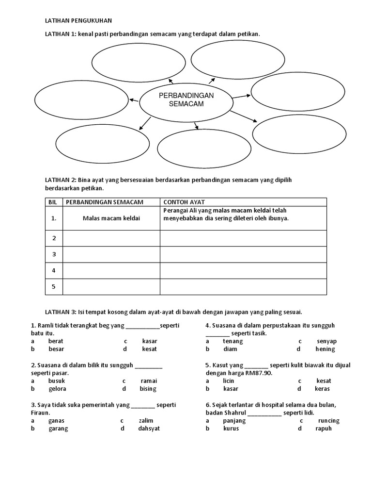 Latihan Perbandingan Semacam | PDF