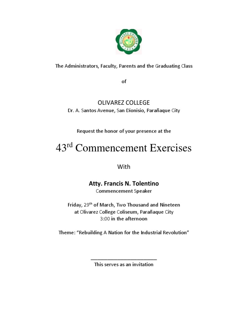 43RD Commencement Exercises Programme1 | PDF | Thesis | Bachelor's Degree