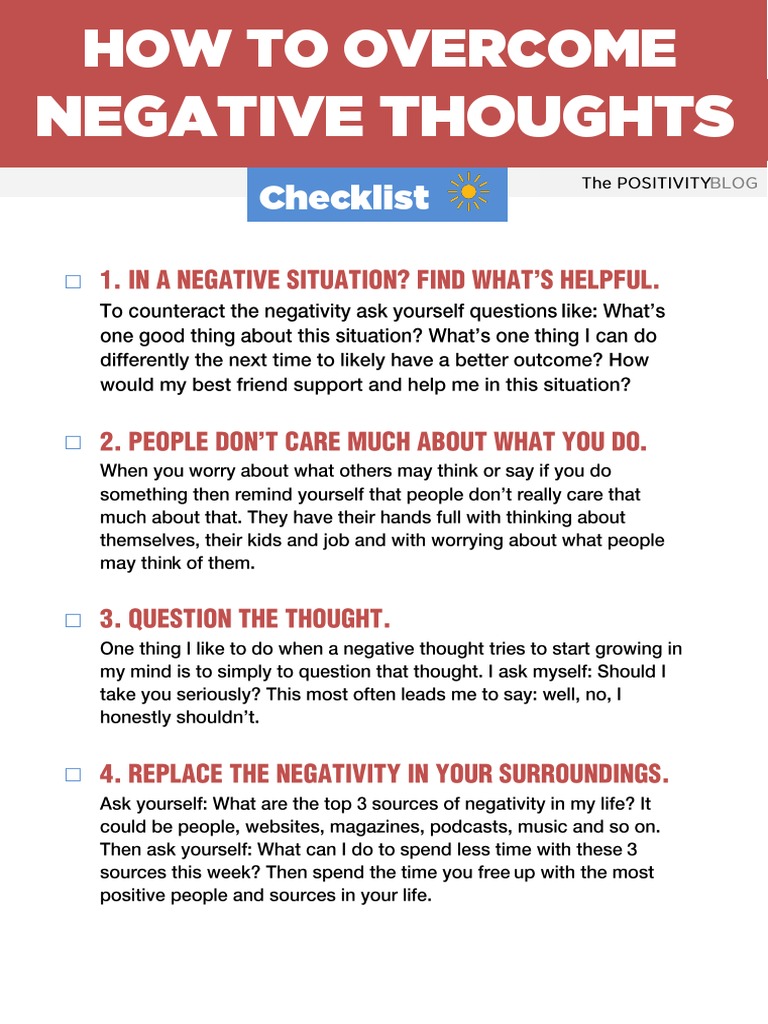 How To Overcome: Negative Thoughts | PDF