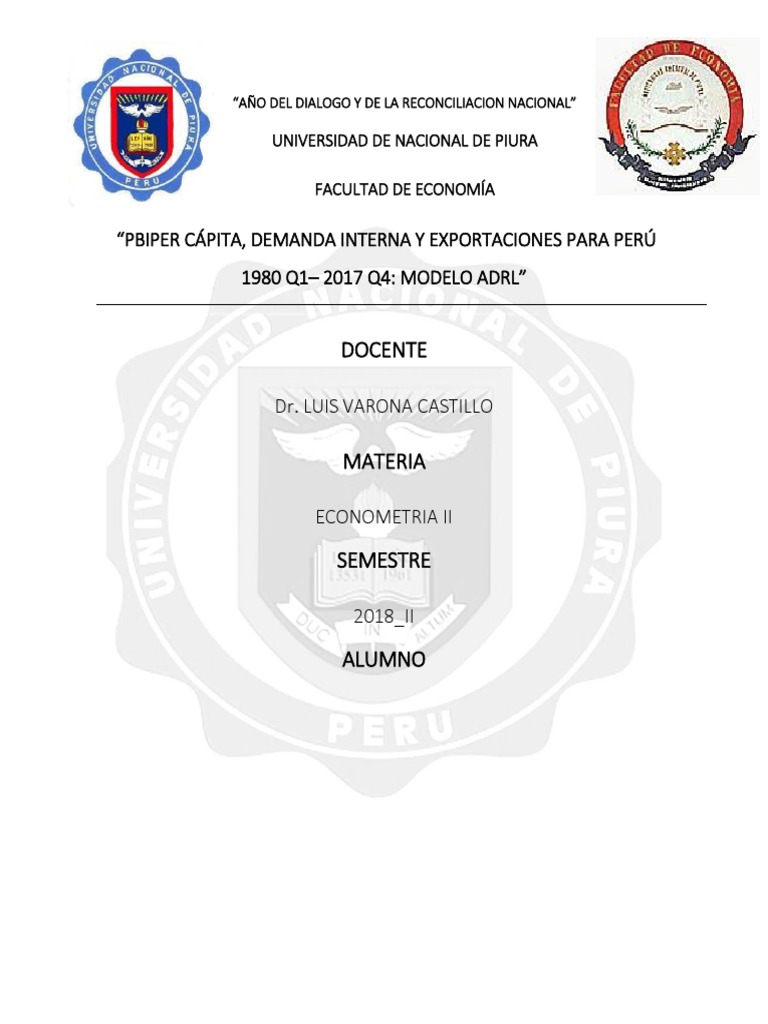 Modelos Ardl | PDF | Producto Interno Bruto | Inferencia estadística