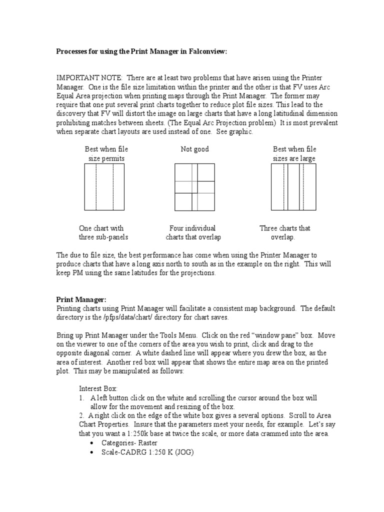 Print Manager Usage in Falconview | PDF | Page Layout | Map