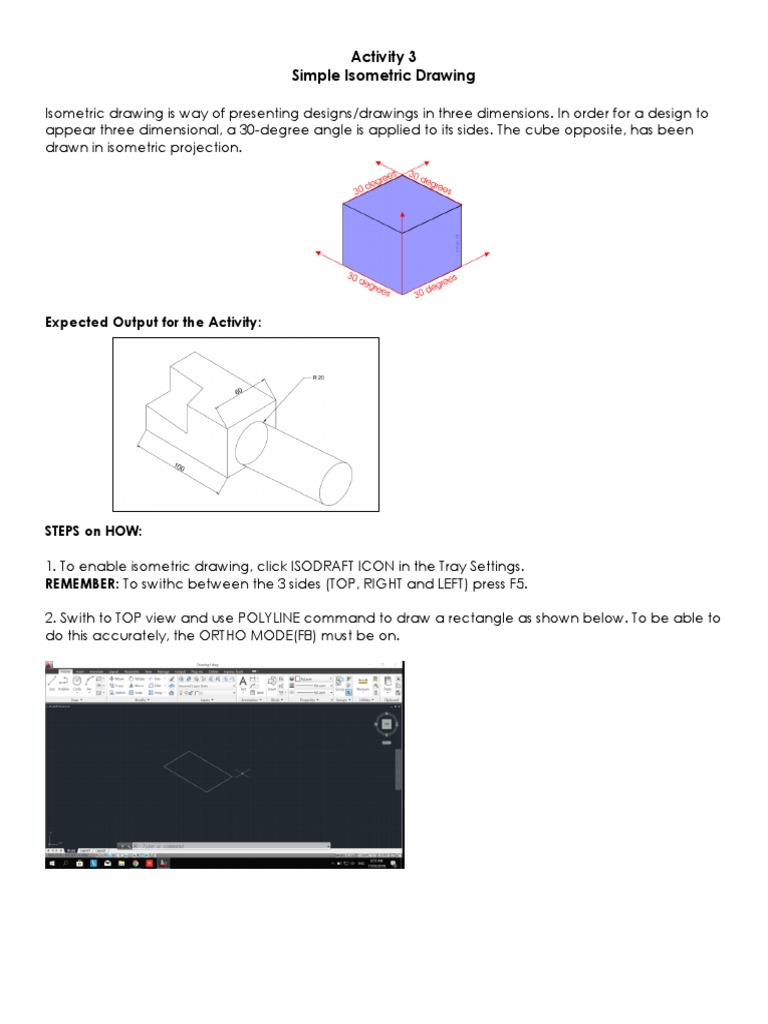 Activity 3 - Simple Isometric Drawing | PDF