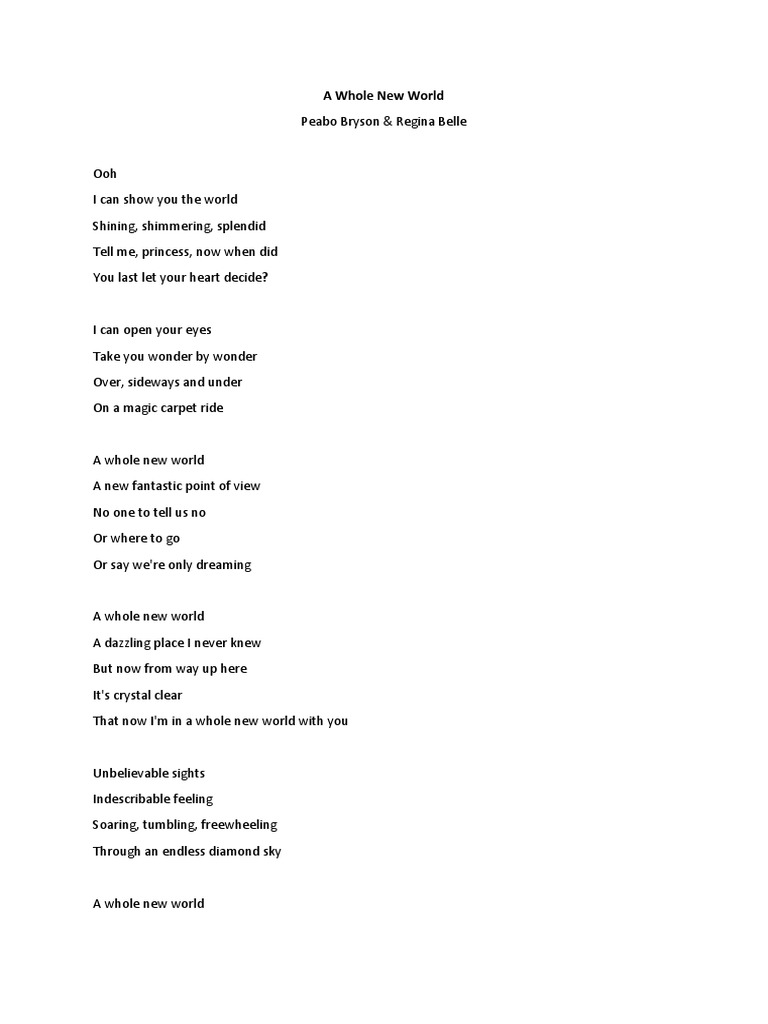 A Whole New World: Lyrics and Analysis of the Iconic Song from Disney's ...