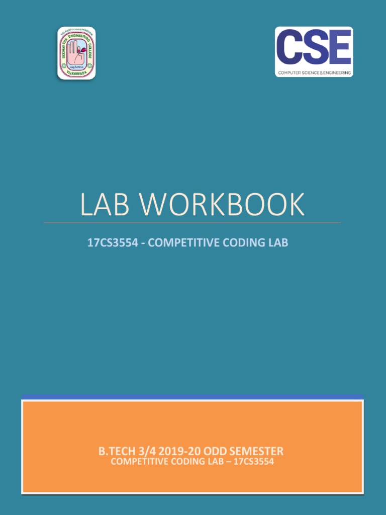 Lab Workbook: 17Cs3554 - Competitive Coding Lab | PDF | C++ | String ...