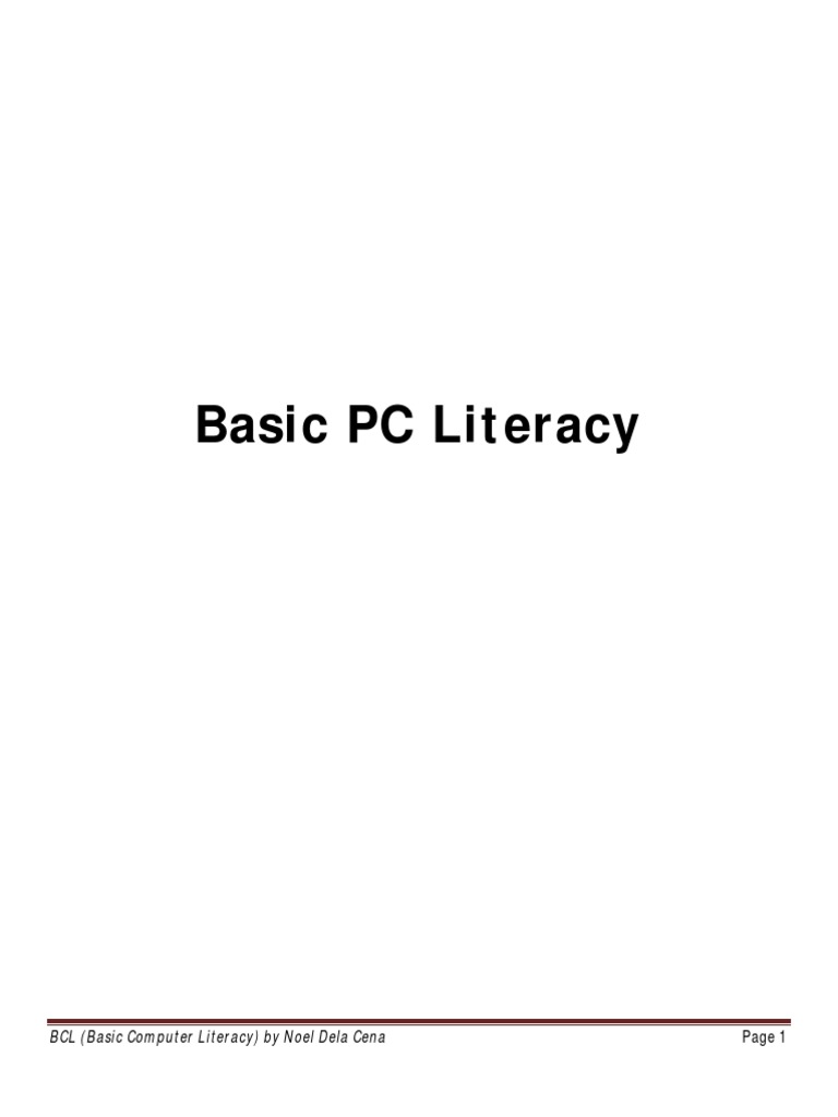 Basic PC Literacy | PDF | Computer Monitor | Operating System