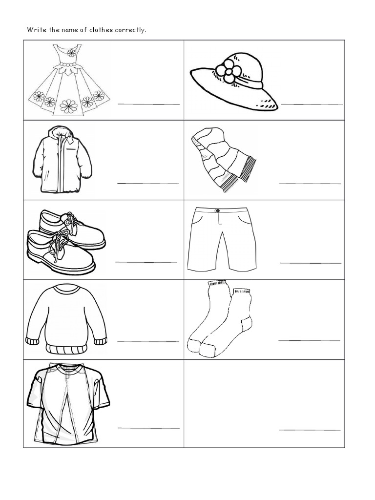 Clothes Worksheet | PDF