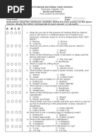 BPP 1st Quarter Exam Questions | PDF | Baking | Flour