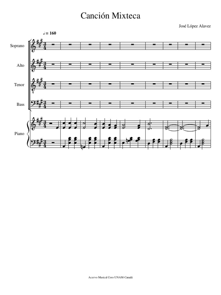 Cancion Mixteca | PDF | Música vocal | Musica coral