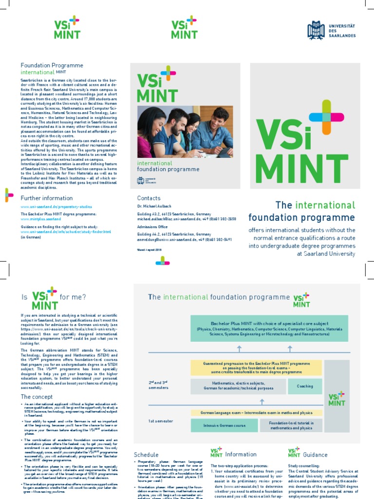 Saarland Mint Program | PDF | Undergraduate Education | Academic Degree