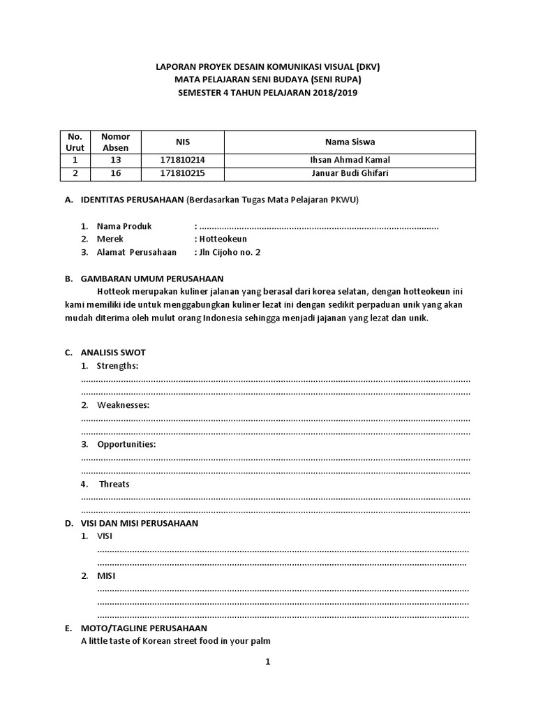 Format Proyek Desain Komunikasi Visual | PDF