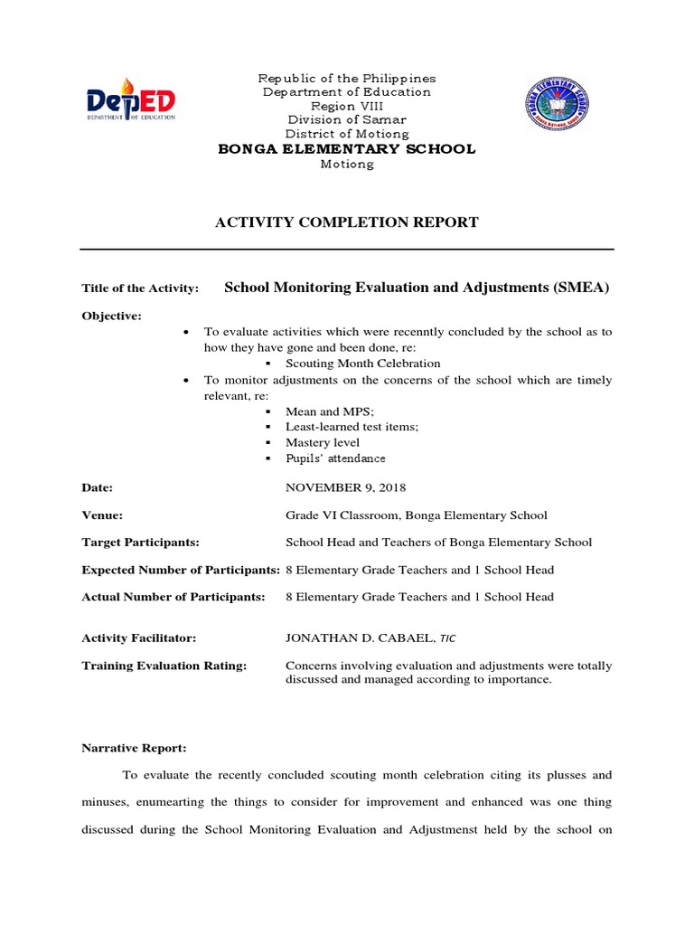 Acr Smea Nov. 2018 | PDF | Pedagogy | Psychological Concepts