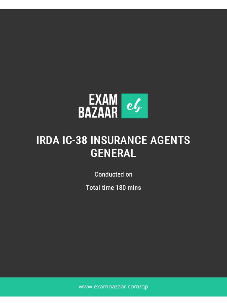 Free Irda Ic 38 Insurance Agents General | PDF | Insurance | Multiple ...
