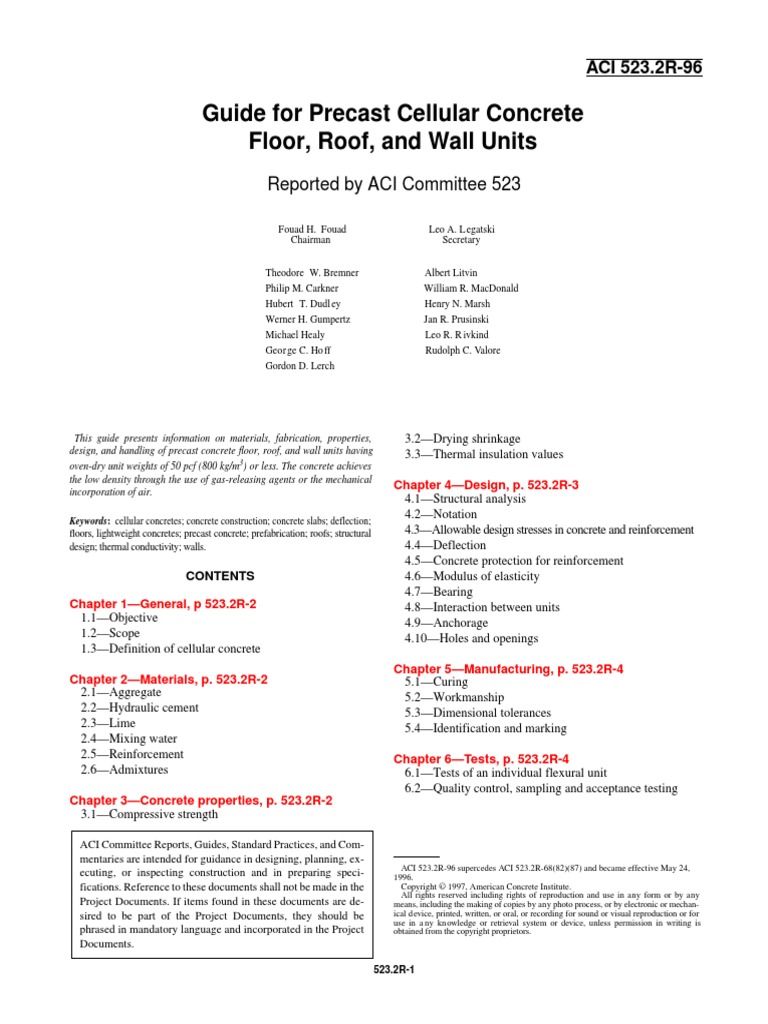 Aci 523.2R - 96 | PDF | Concrete | Young's Modulus