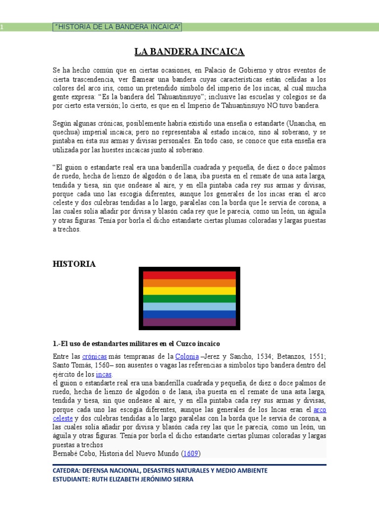 Bandera Incaica | Descargar gratis PDF | Imperio Inca | Bandera