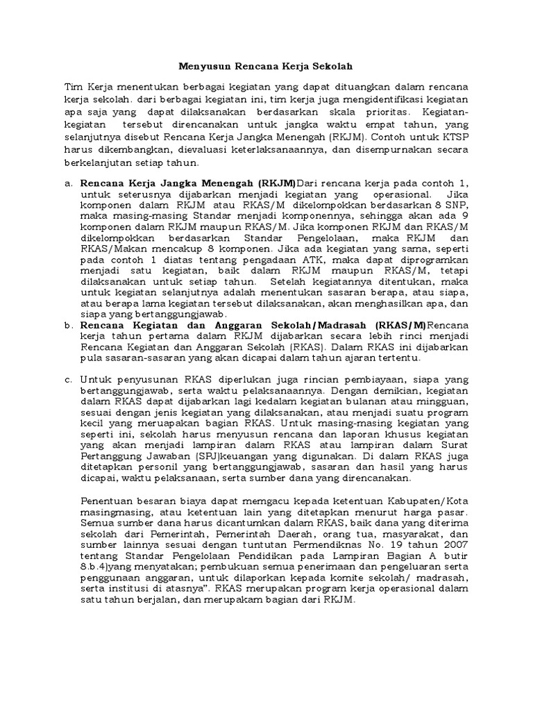 Sistematika Penyusunan RKT RKS RKJM | PDF