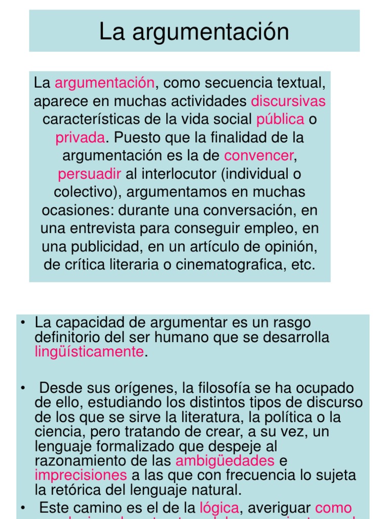 La argumentación: argumentación discursivas pública privada convencer ...