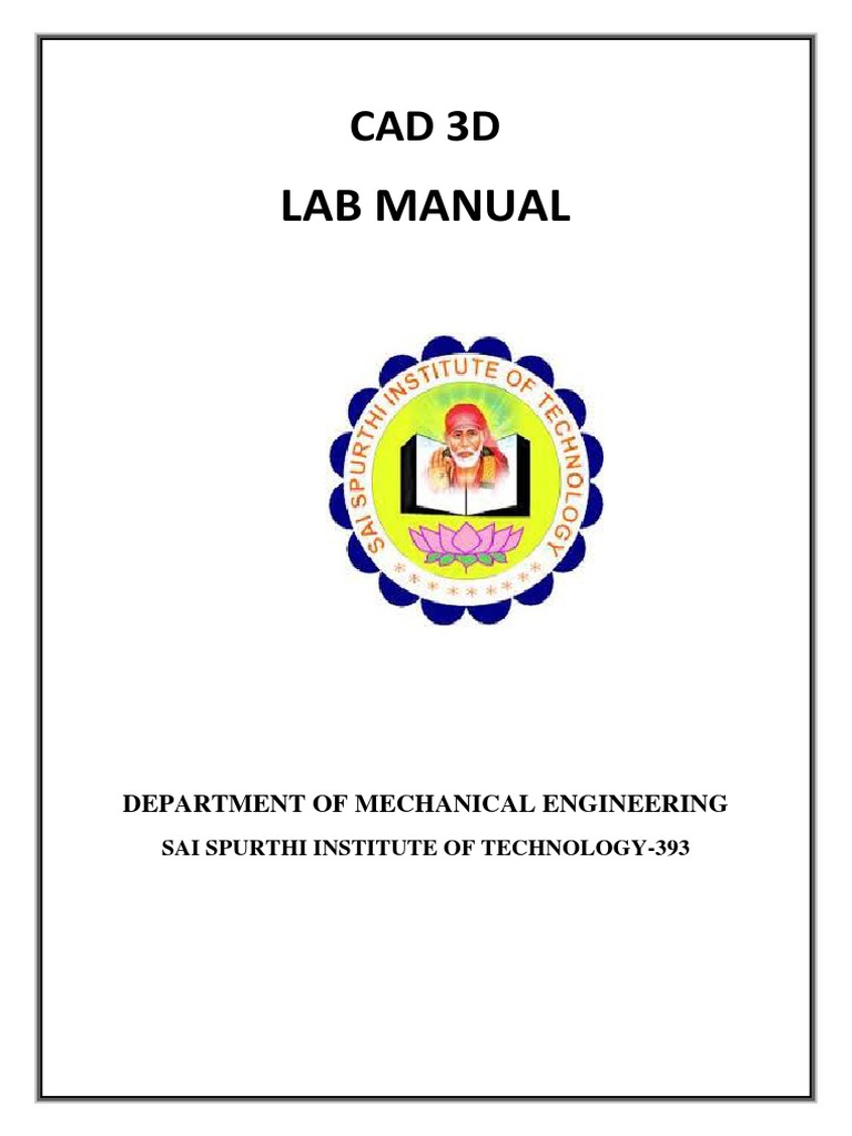 Lab Manual: Cad 3D | PDF | 3 D Modeling | Rendering (Computer Graphics)