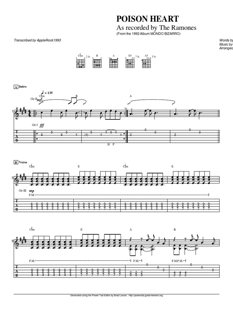 Poison Guitar Chords