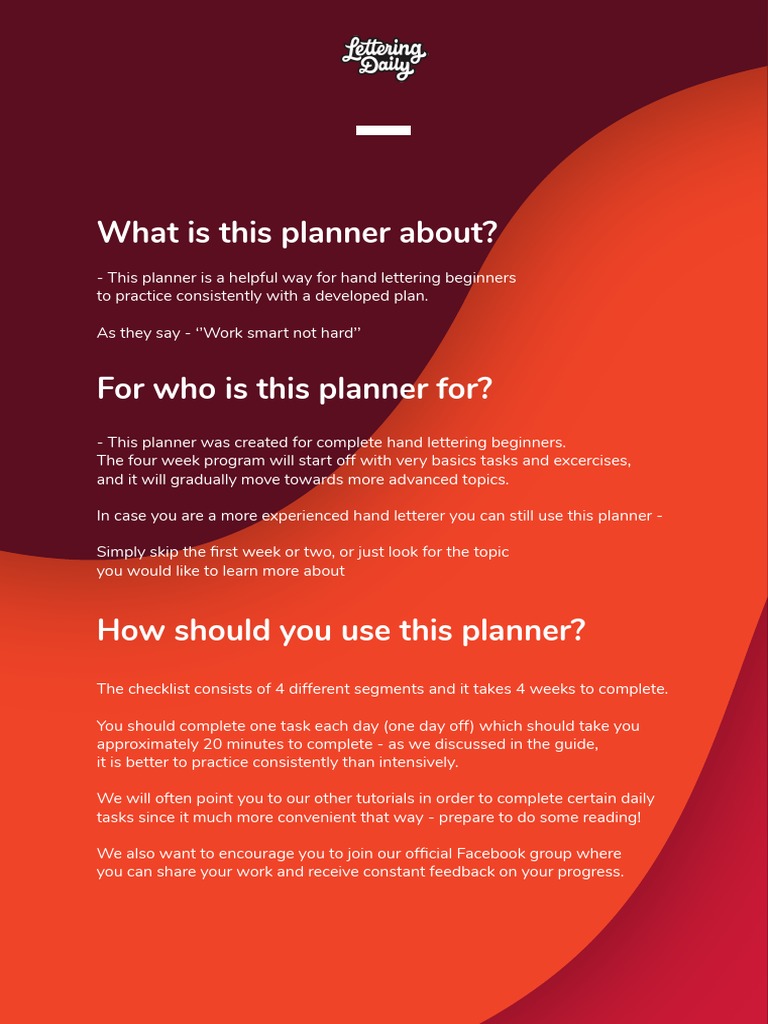 The ULTIMATE 30 Day Hand Lettering Planner | PDF | Sans Serif | Cognition