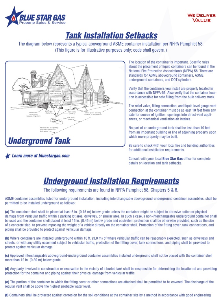 Tank Installation Setbacks: Blue Star Gas | PDF | Liquefied Petroleum ...