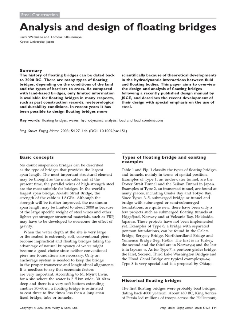 Floating Bridge | PDF | Buoyancy | Tide