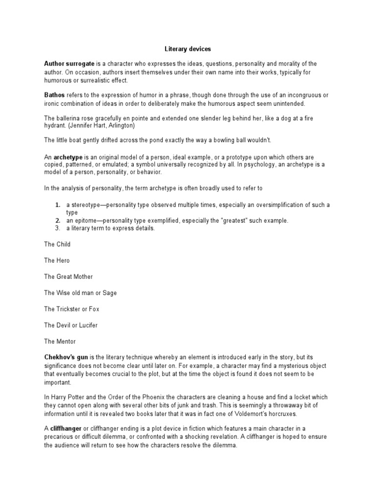Literary Devices | PDF | Narration | Narrative