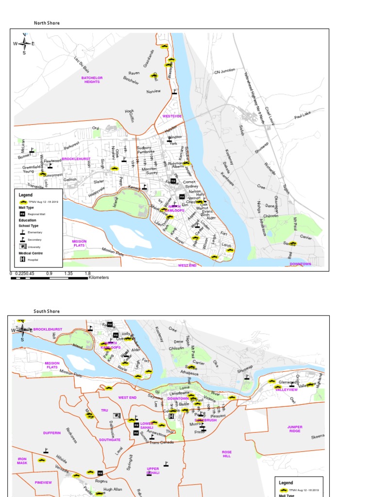 Kamloops Area Schools & Malls Map | PDF