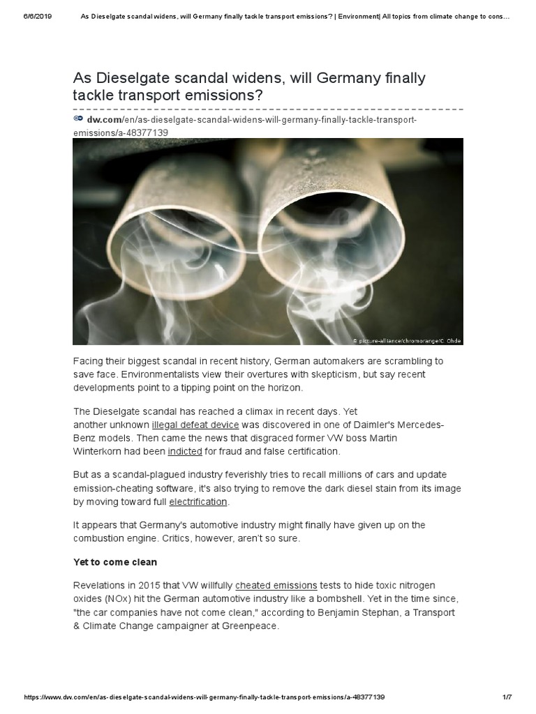 Dieselgate and Germany | PDF | Vehicles | Energy And Resource