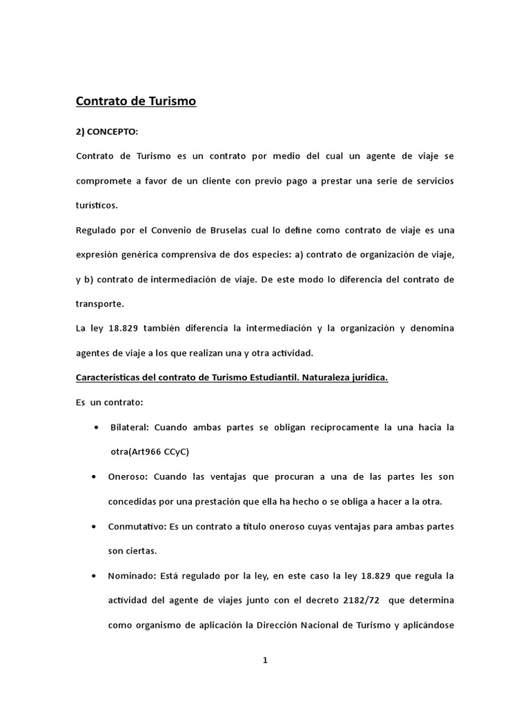 Contrato de Turismo | PDF | Turismo | Publicidad
