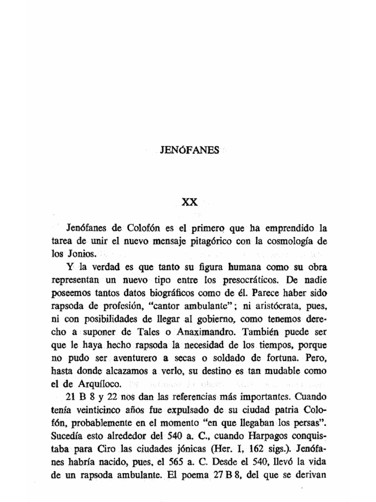 Jenófanes de Colofón | PDF | Homero | Luna