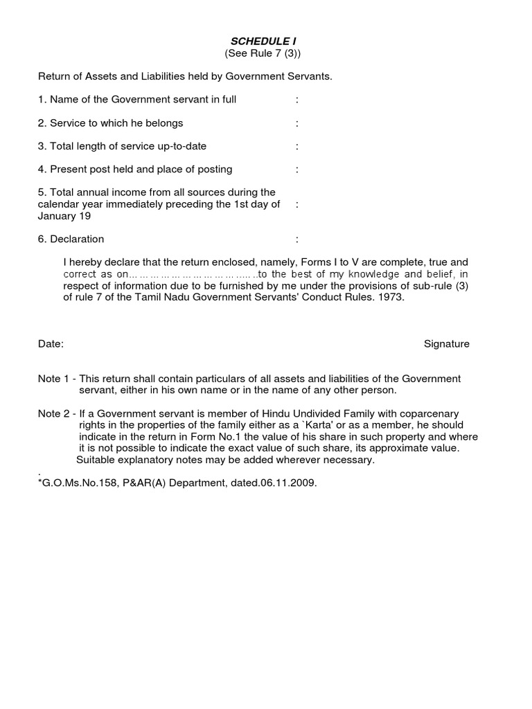 Schedule 1 | PDF