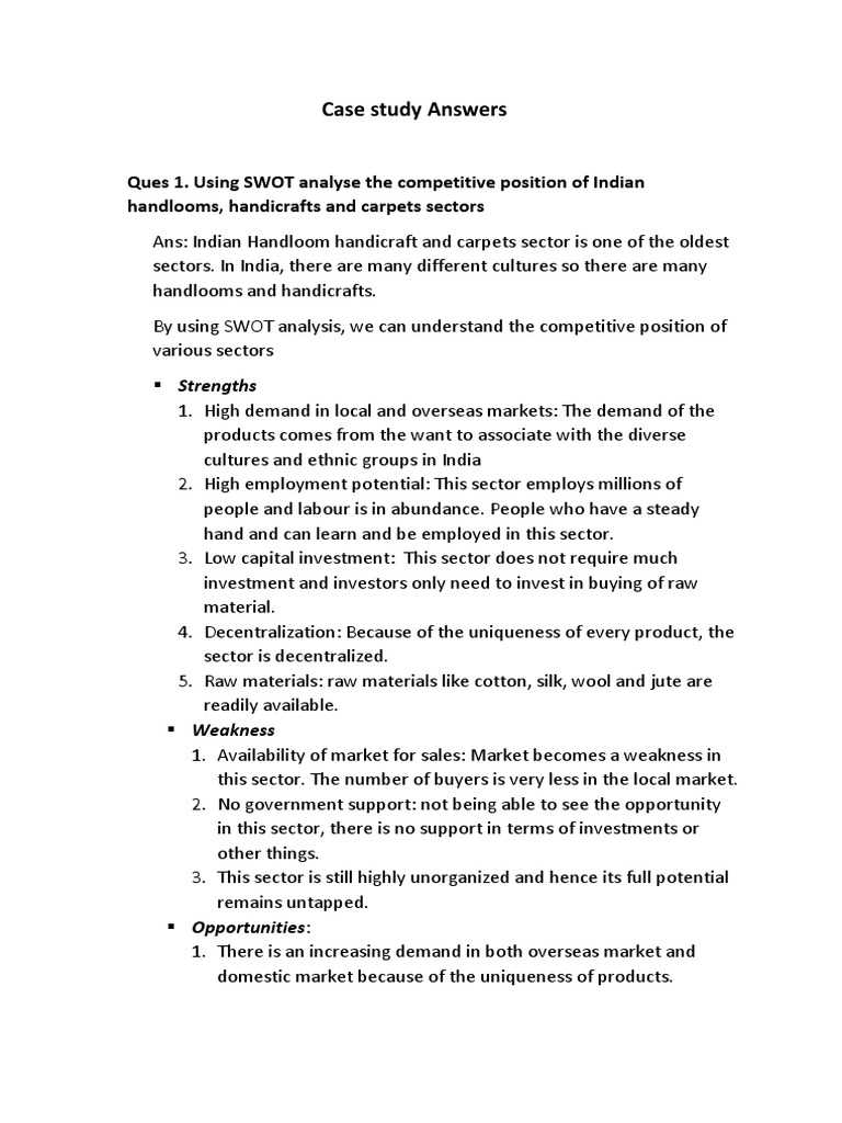 Case Study Answers For ITI | PDF | Retail | Innovation