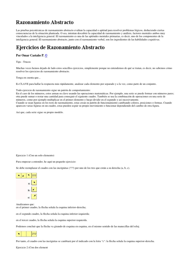 Razonamiento Abstracto | PDF | Alfabeto | Inteligencia