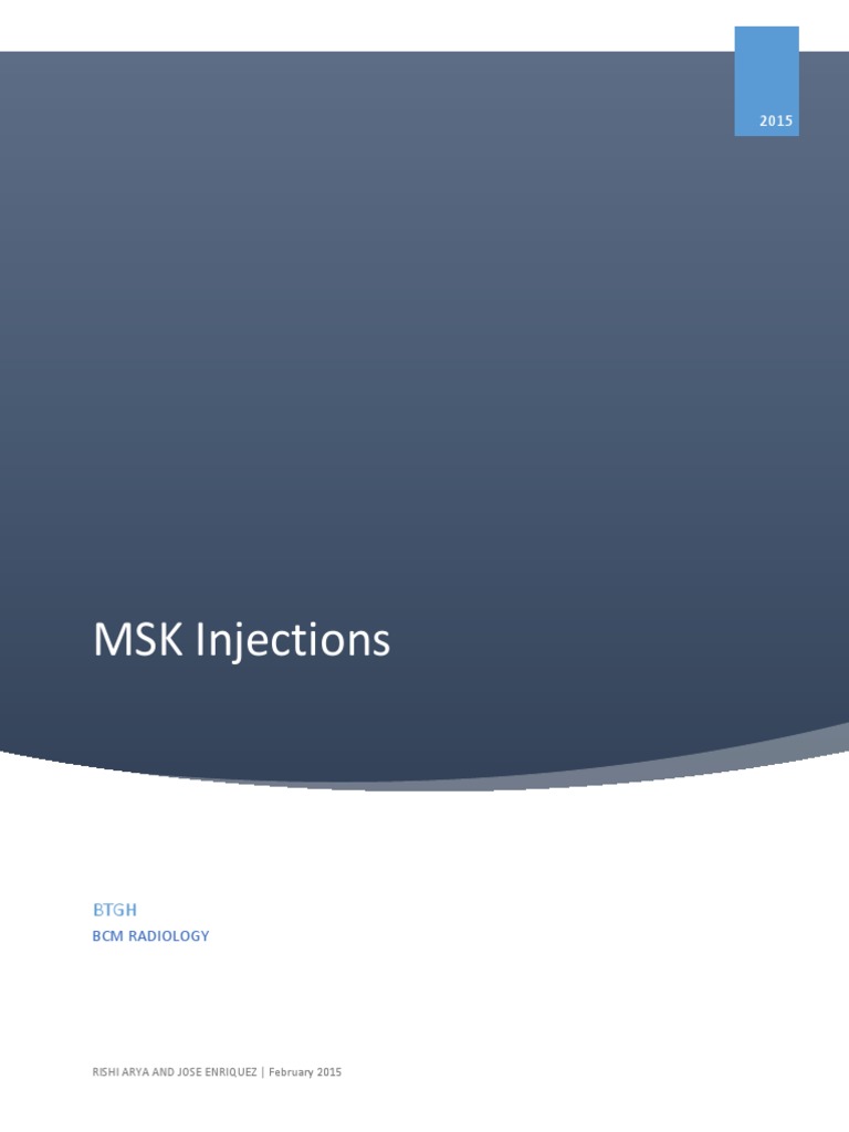 MSK Injections | Download Free PDF | Thumb | Joints