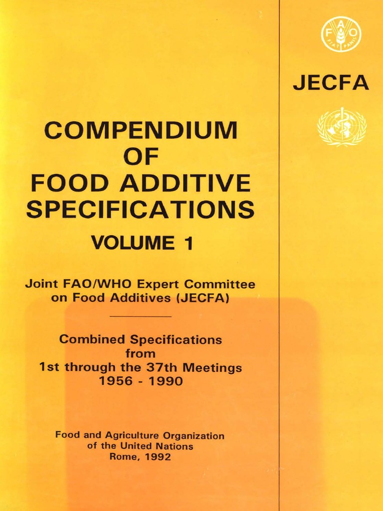 Compendium OF Food Additive Specifications: Jecfa | PDF | Food And ...