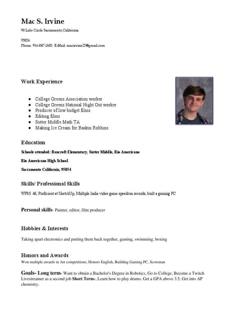 Mac Irvine Resume | PDF