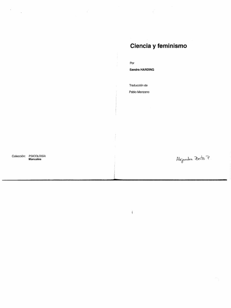Sandra Harding - Ciencia y Feminismo | PDF | Mujeres y filosofía ...