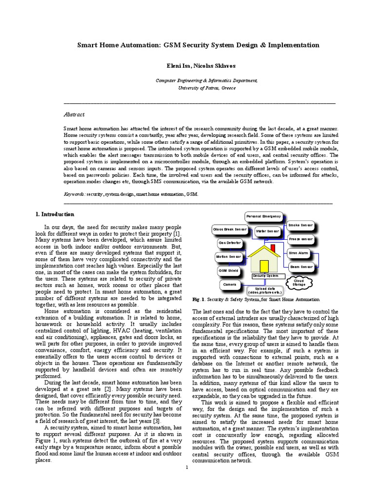 Smart Home Automation: GSM Security System Design & Implementation | PDF | Microcontroller ...