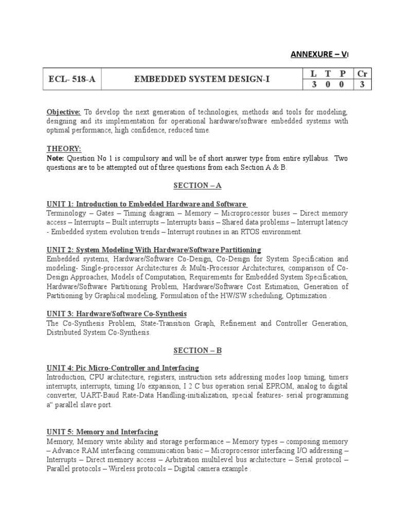 Embedded System Design I | PDF | Embedded System | Random Access Memory
