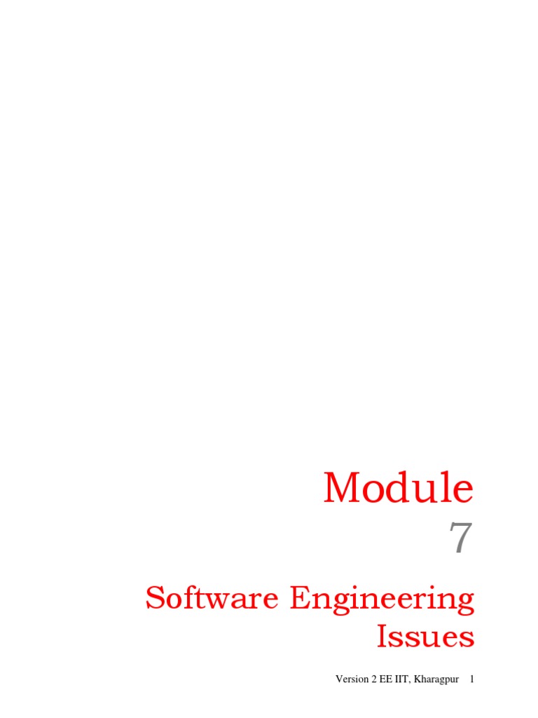 Software Engineering Issues: Version 2 EE IIT, Kharagpur 1 | PDF ...