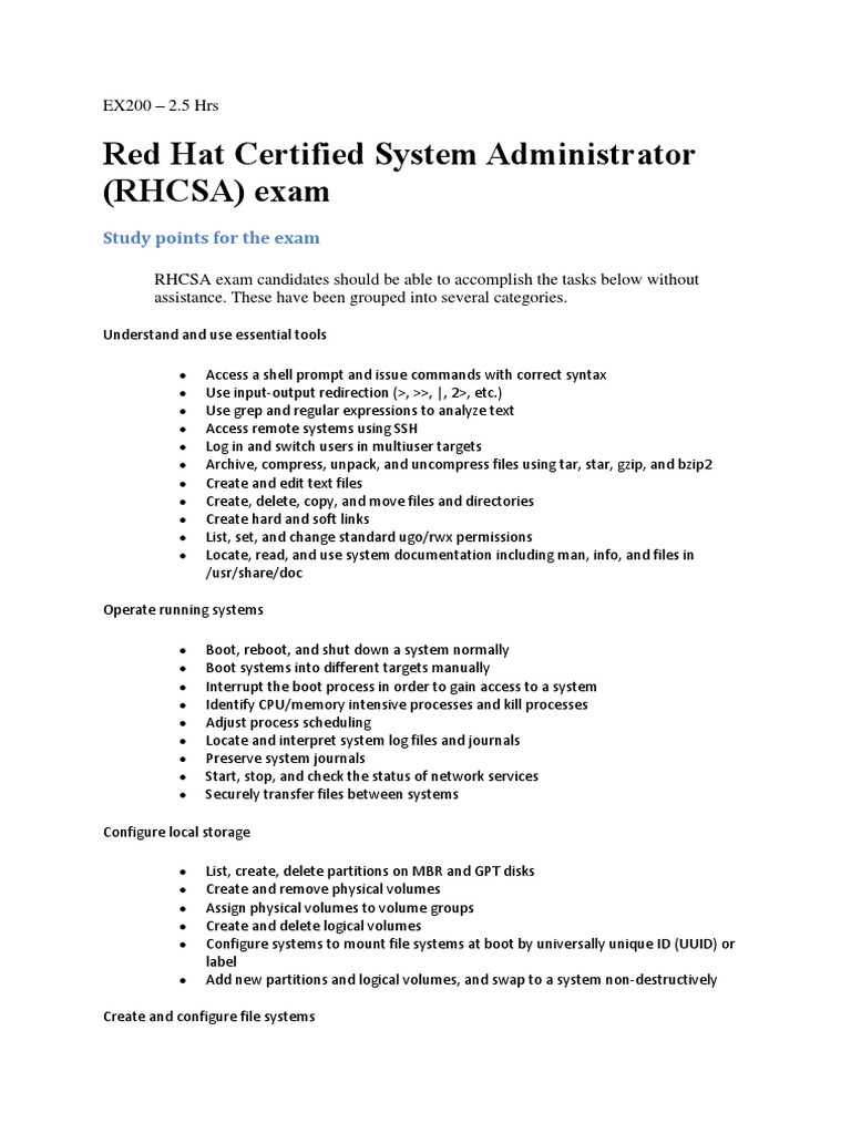 EX200-Rhel 8 | PDF | File System | Computer File