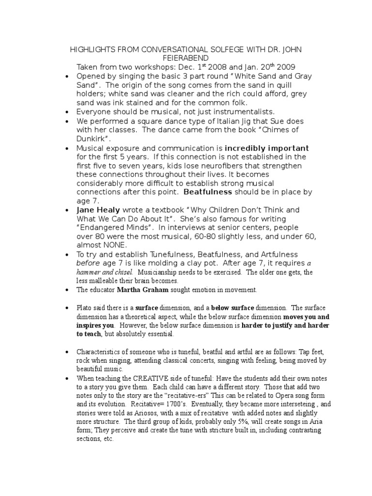 Conversational Solfege Highlights | PDF | Singing | Music Theory