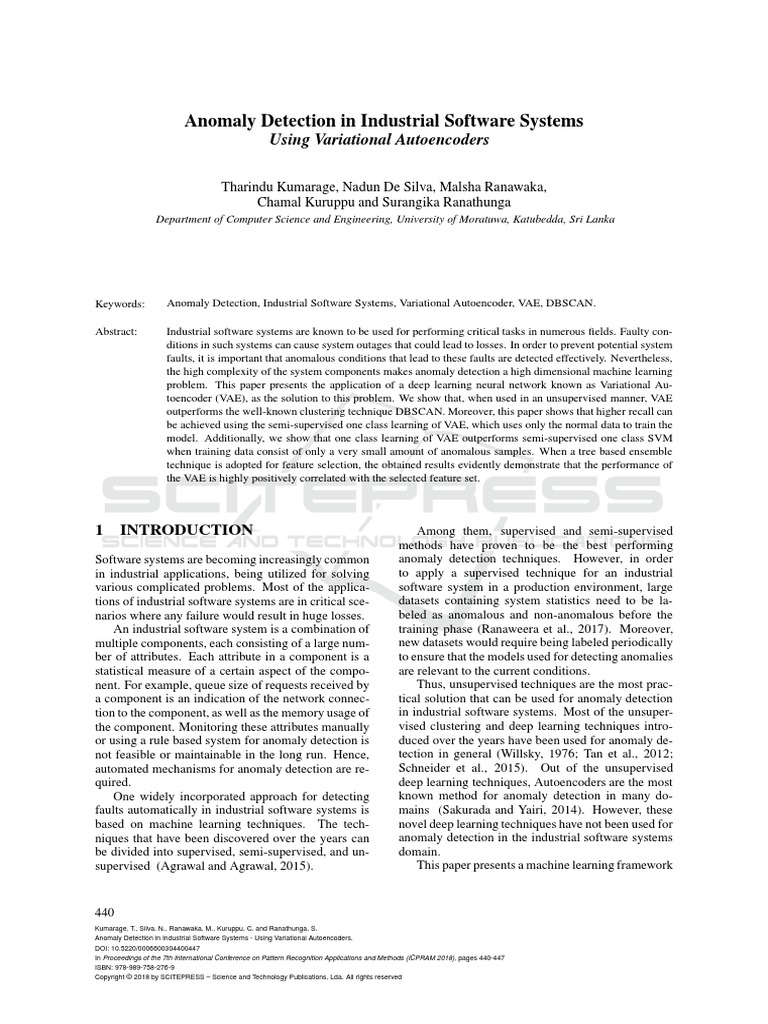 Anomaly Detection in Industrial Software Systems: Using Variational ...