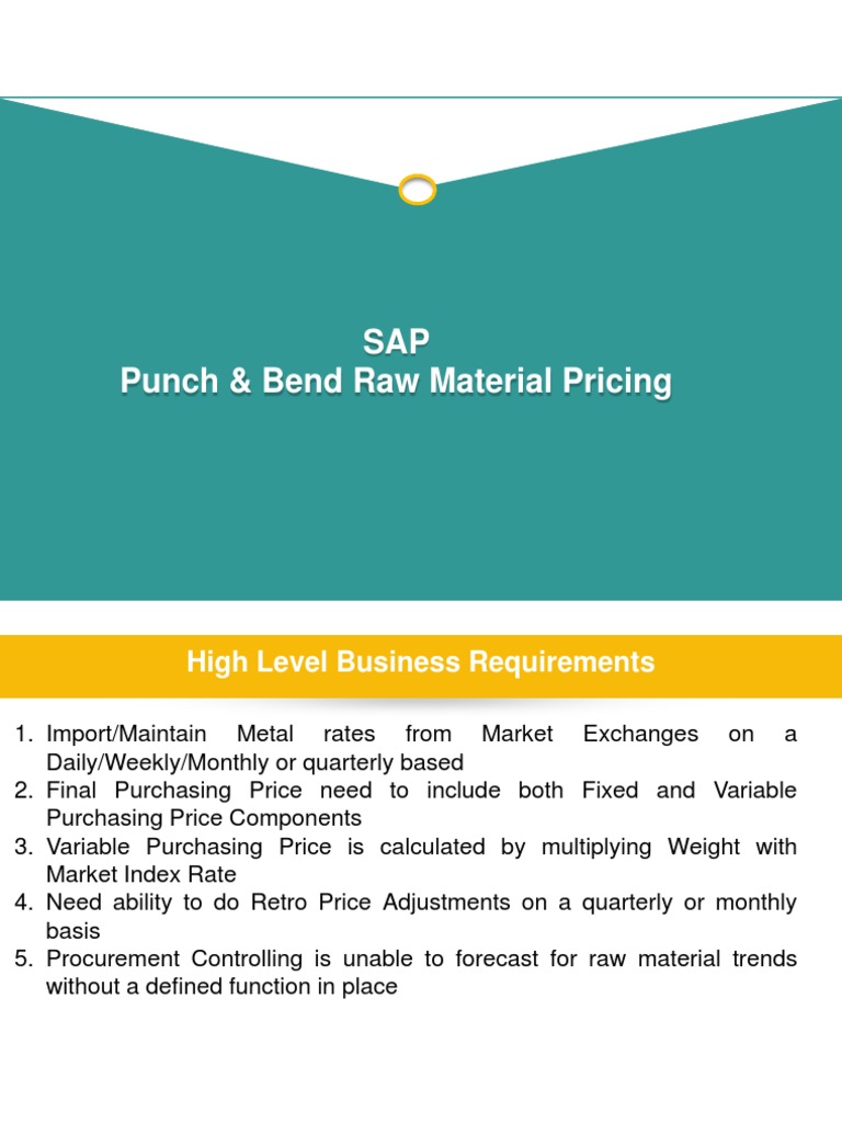 SAP Punch & Bend Raw Material Pricing | PDF | Commodity | Stock Market